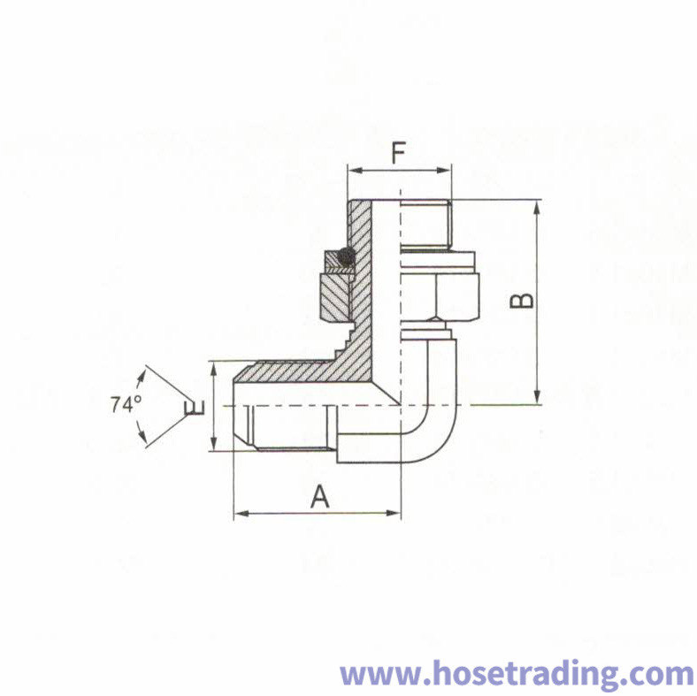 90° Elbow JIC Male 74° Cone/Metric Male Adjustable Stud End L-Series ...